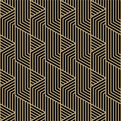 Black & Gold Art Deco Pattern Vinyl Covering by RestoWrap