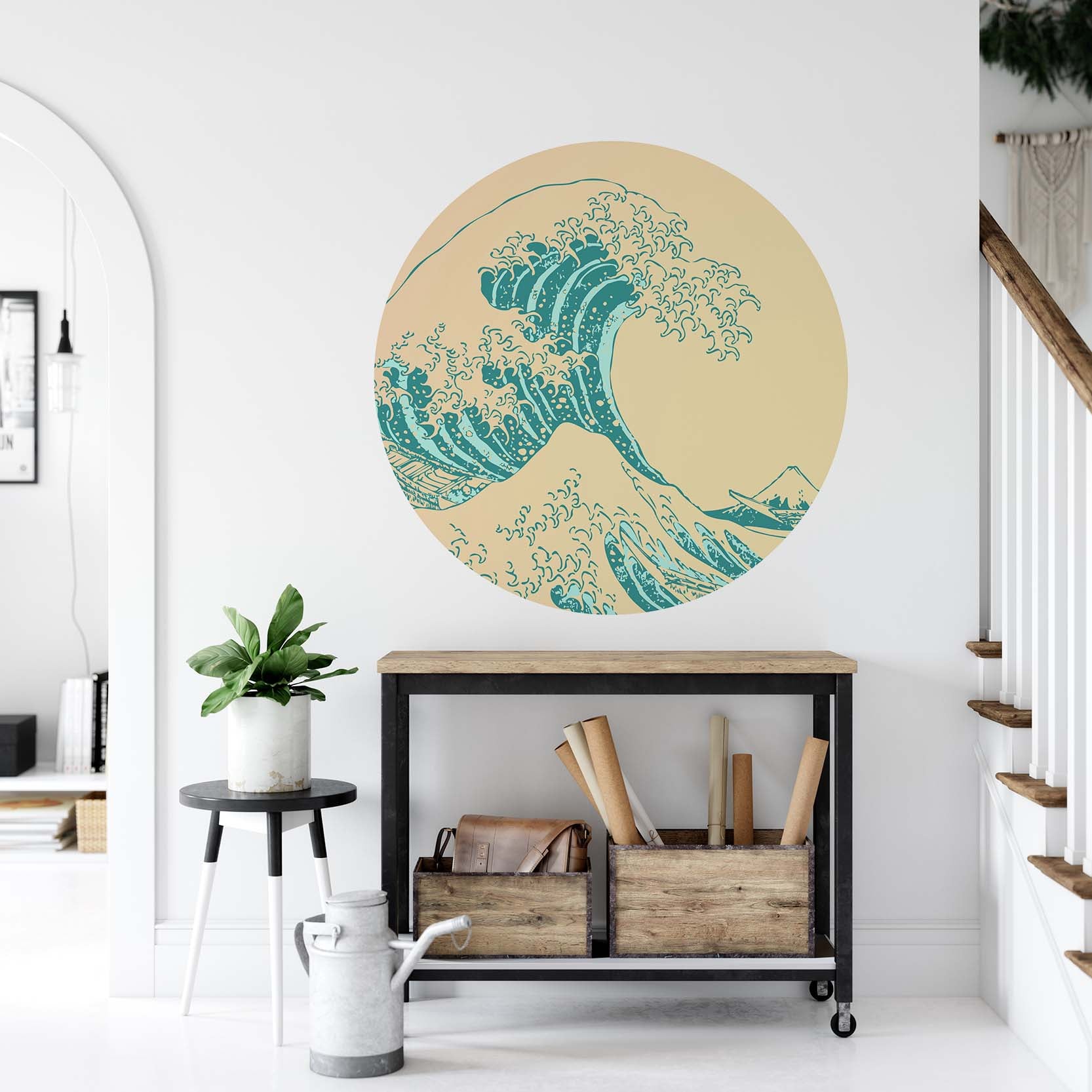 Great Wave Round Wall Sticker | Wall Decals | restowrap – RestoWrap